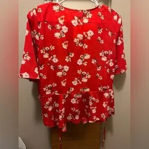 Tops | Red Kimono Style Blouse | Poshmark
